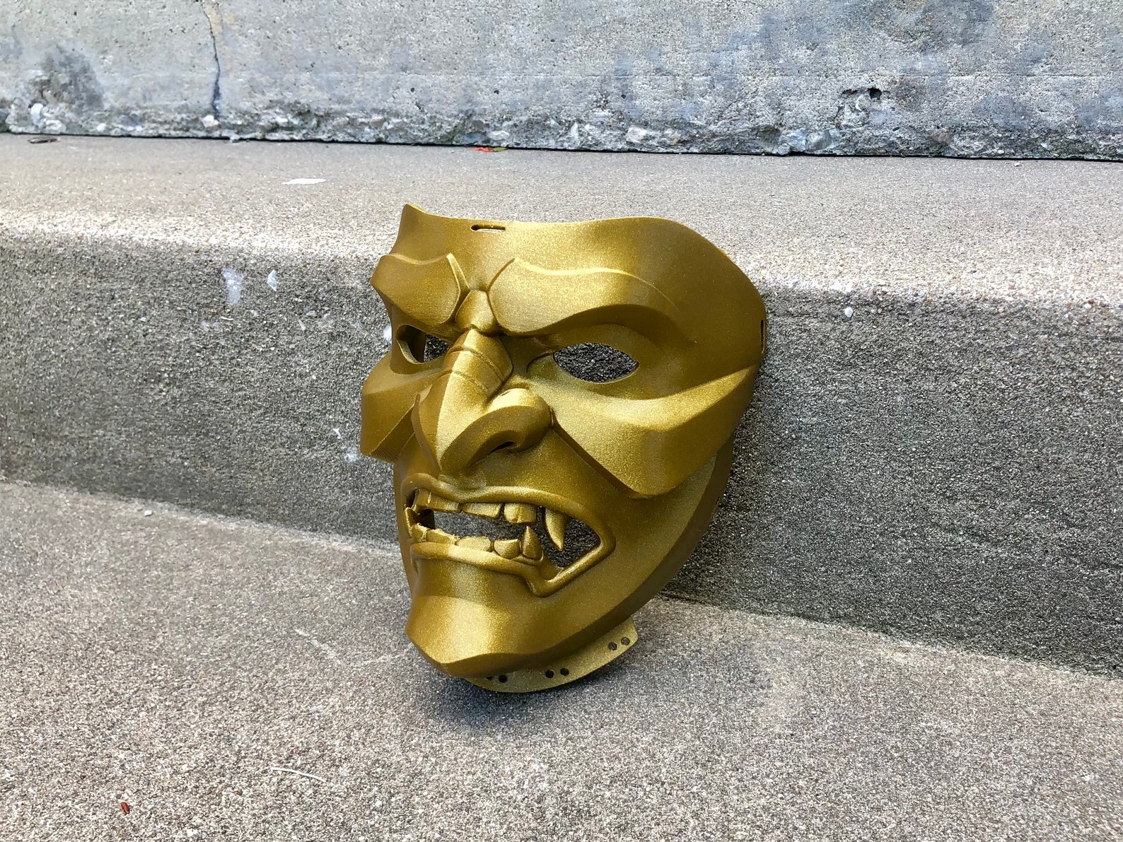 Japanese Menpo Hannya Half Mask Oni Demon Mask 3D Printed Samurai Mask ...