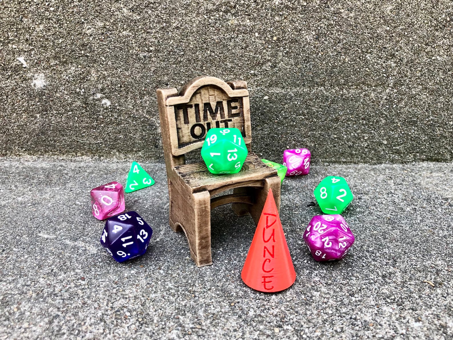 Chair of Shame Timeout Dice Jail and Dunce Cap From Fate's End Dice ...
