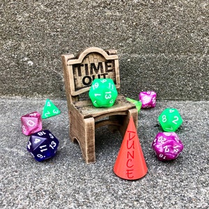 Chair of Shame Timeout Dice Jail and Dunce Cap From Fate's End Dice ...