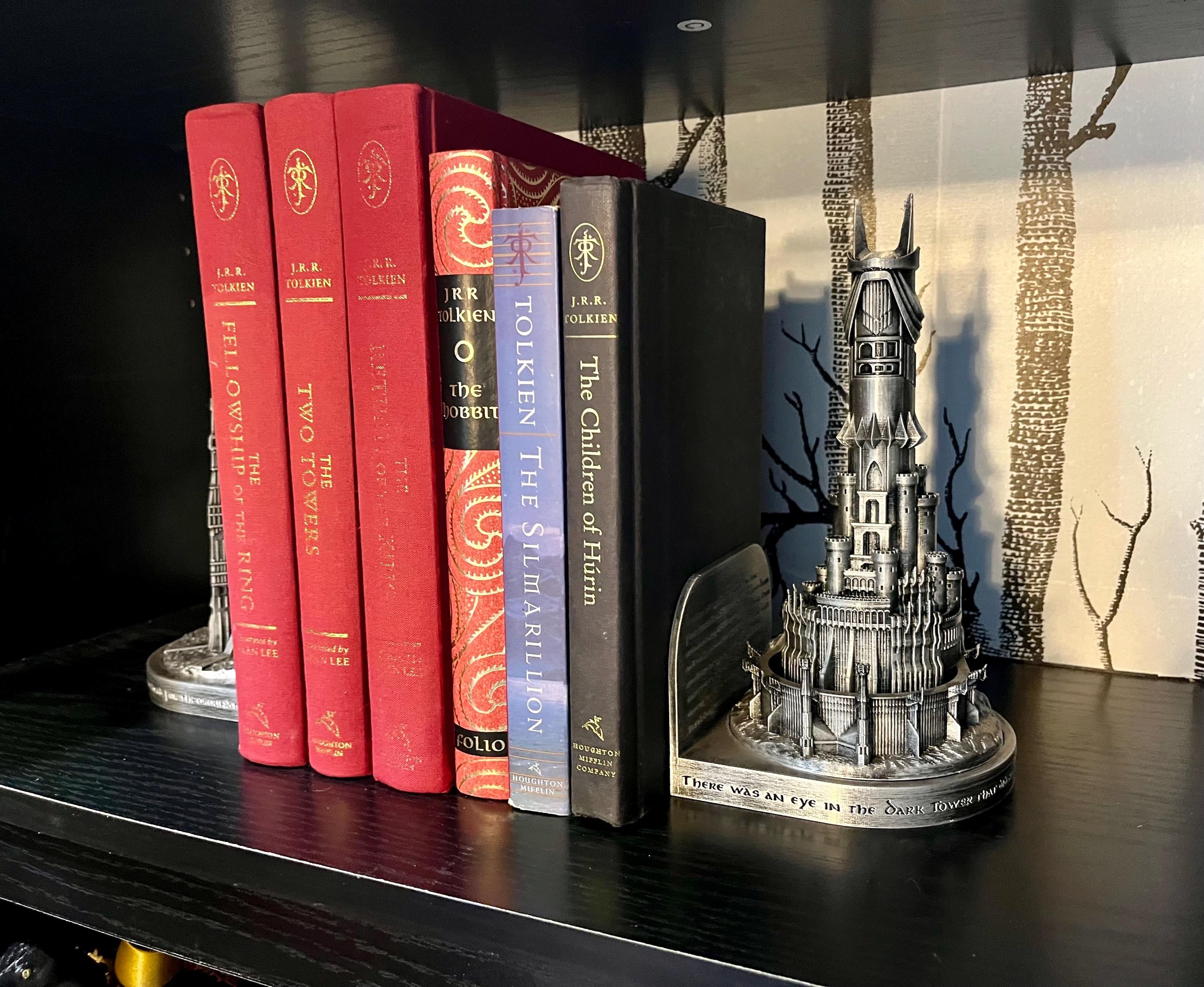 Two Towers Orthanc and Barad-dur Bookends - Silver Wax Buffed - 3D ...