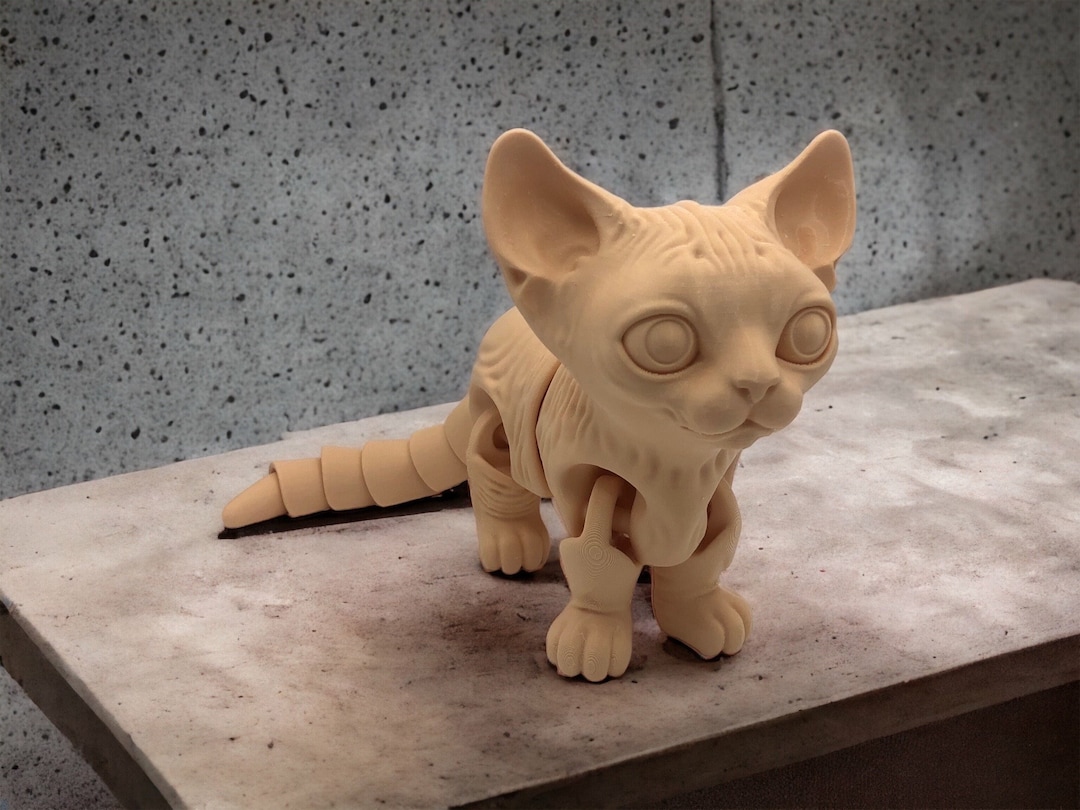 XL 18in Flexi Sphynx Cat 3D Printed Articulated Fidget Toy - Etsy