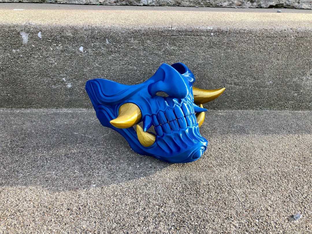 Japanese Hannya Half Mask Version 2 Oni Demon Mask 3D Printed Samurai ...