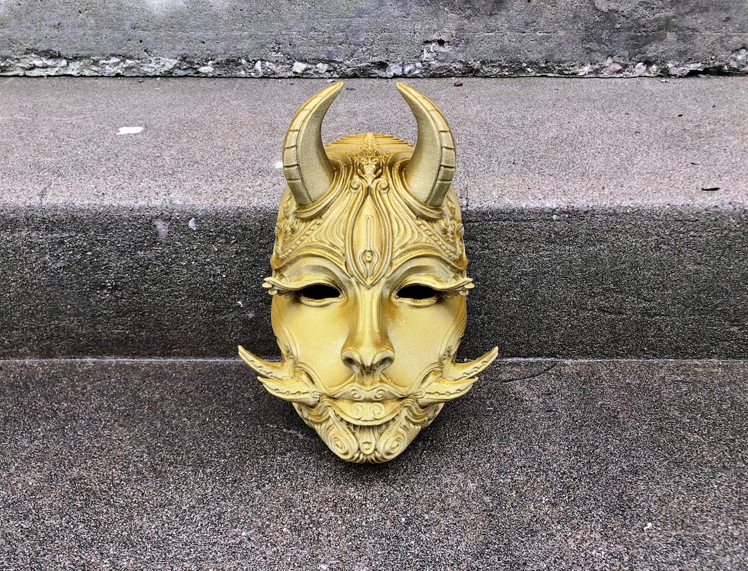 Ornate Female Oni Mask - 3D Printed Mask - Etsy