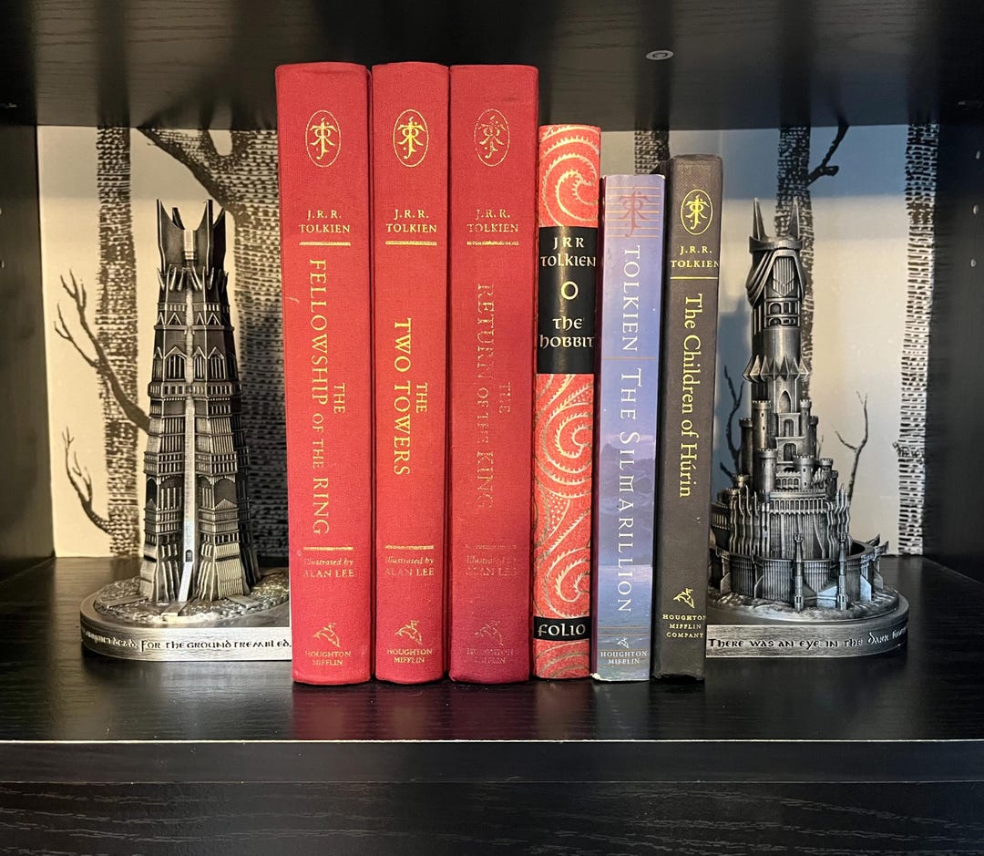 Two Towers Orthanc and Barad-dur Bookends Silver Wax Buffed 3D Printed ...