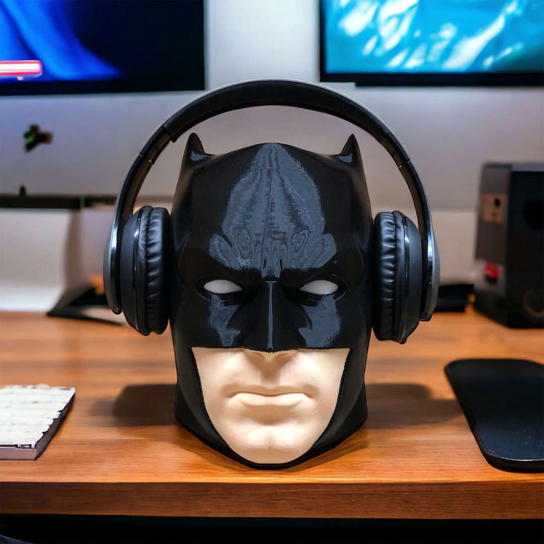 Batman Headphone Head 3D Printed Headphone Stand Bust Full Color - Etsy