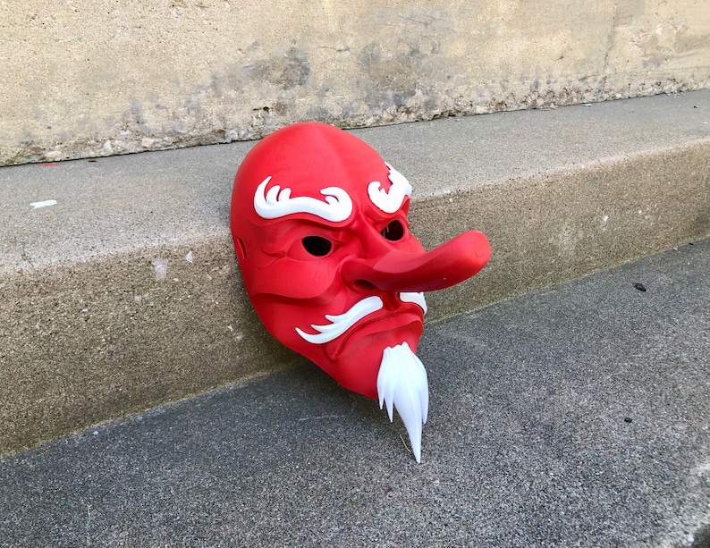Japanese Tengu Hannya Mask Oni Demon Mask 3D Printed Samurai - Etsy