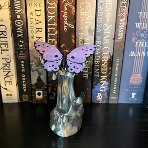 Butterfly in Quicksilver Bookshelf Decor - Alchemy and Fae Magic Figure ...