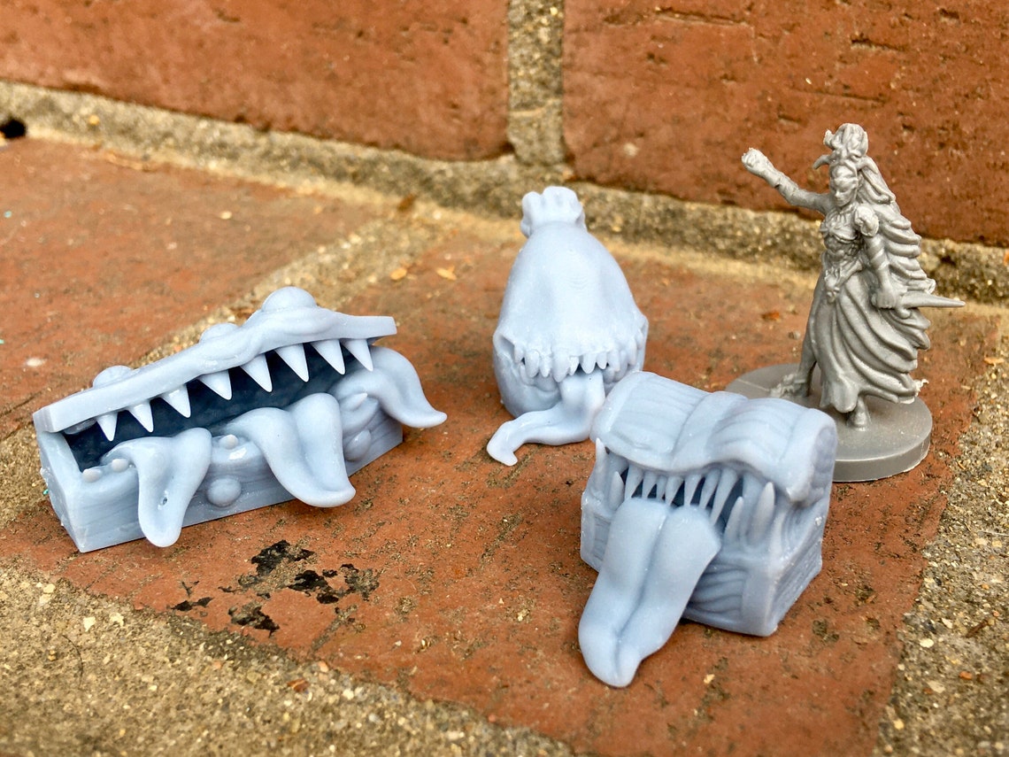 3D Printed 3 Piece Mimic Set Dungeon Miniatures Gaming | Etsy