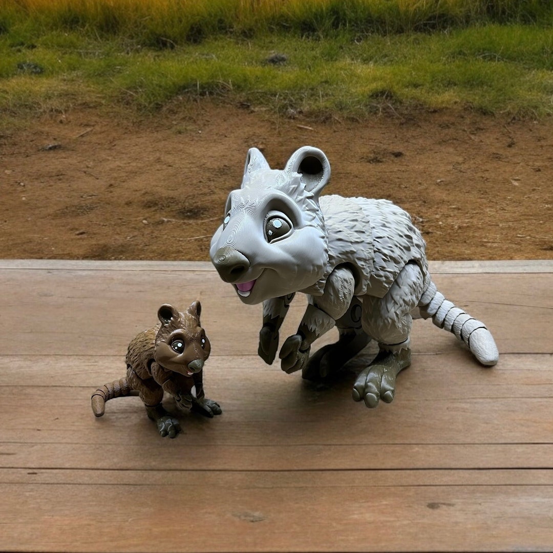 Articulated Flexible Quokka Fidget Toy - 3D Printed in Full Color ...