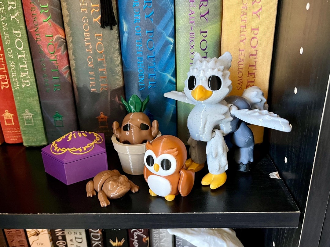Magical Creature Figure Set - Hippogriff | Mandrake | Owl | Cocoa Frog ...