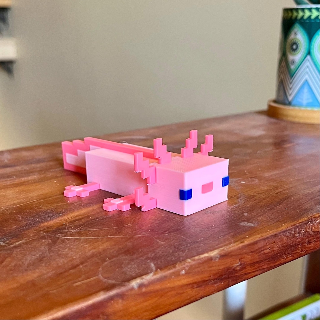 Pixelated Axolotl Figure - Video Game Inspired Gag Gift Novelty Toy ...