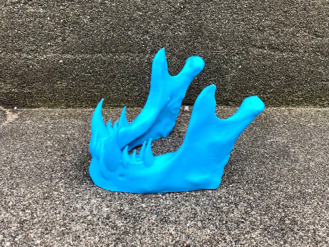 Fanged Monster Mandible Jawbone Business Card Holder - 3D Printed Stand ...