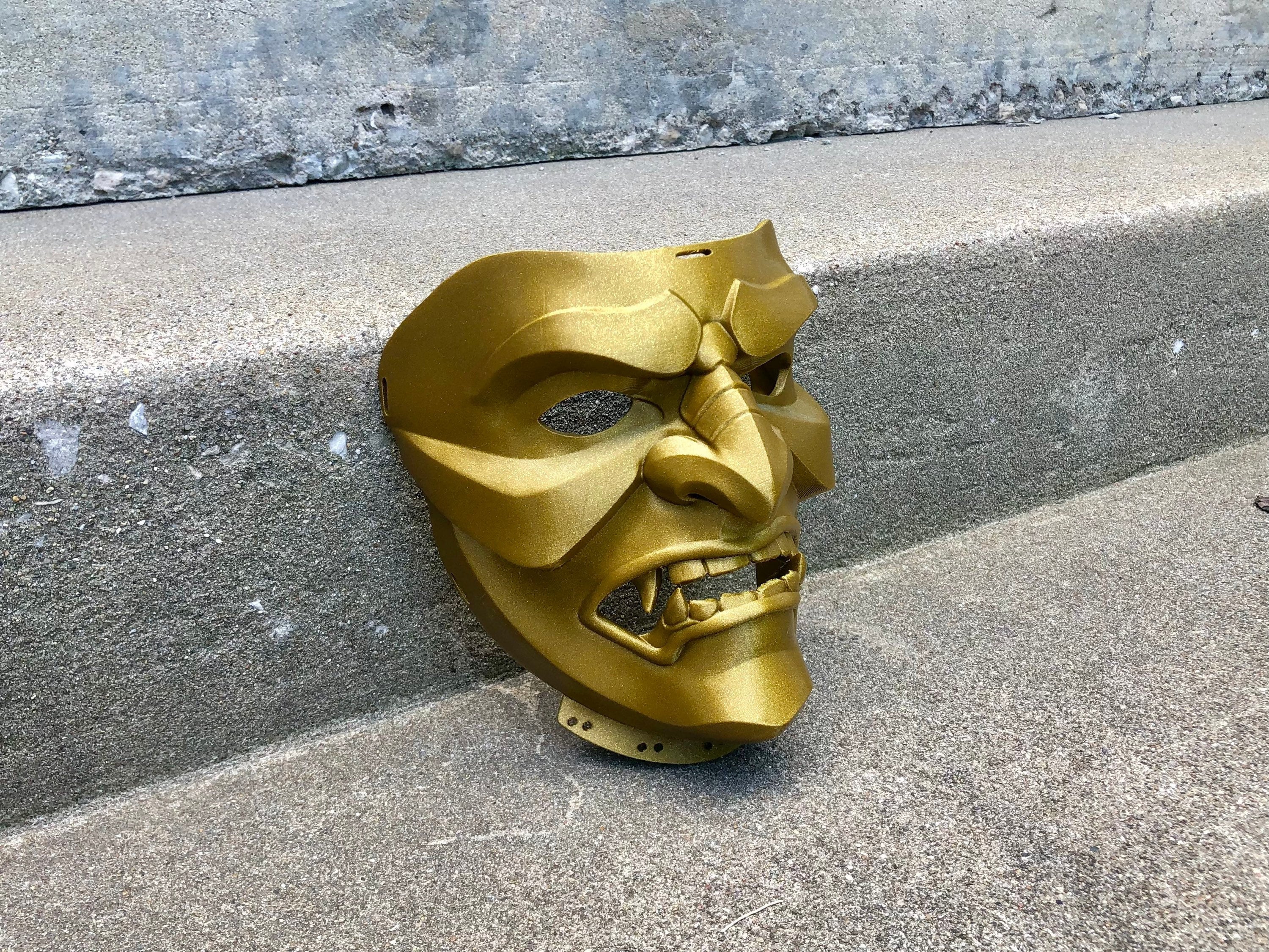 Japanese Menpo Hannya Half Mask Oni Demon Mask 3D Printed Samurai Mask ...