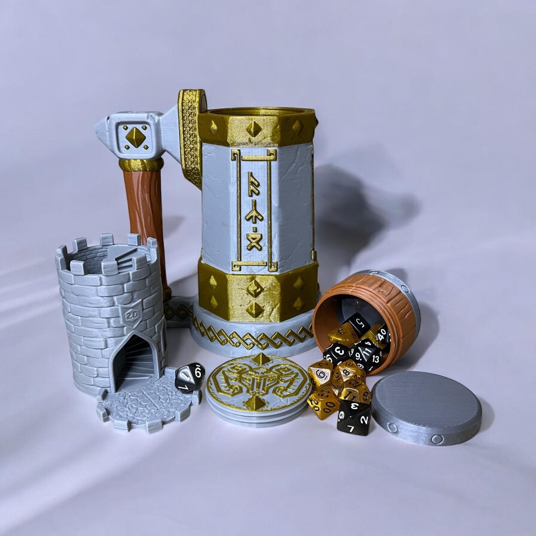 The Dwarf Mythic Mug Dice Vault and Can Holder With Dice Tower and Dice ...