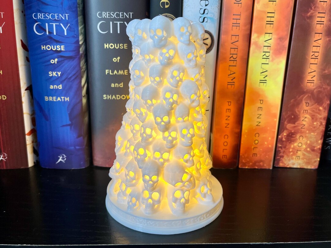 Pillar of Skulls Bookshelf Decor - Skeletal Light Figure With Remote ...