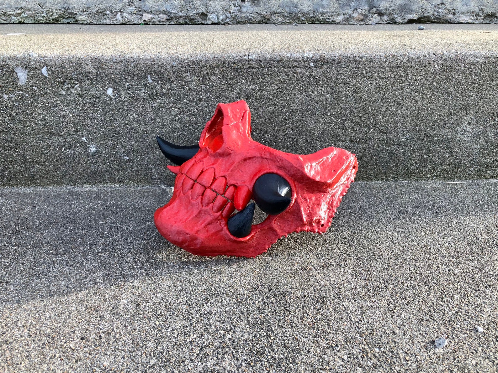 Japanese Hannya Skull Half Mask Oni Demon Mask 3D Printed Samurai Mask ...