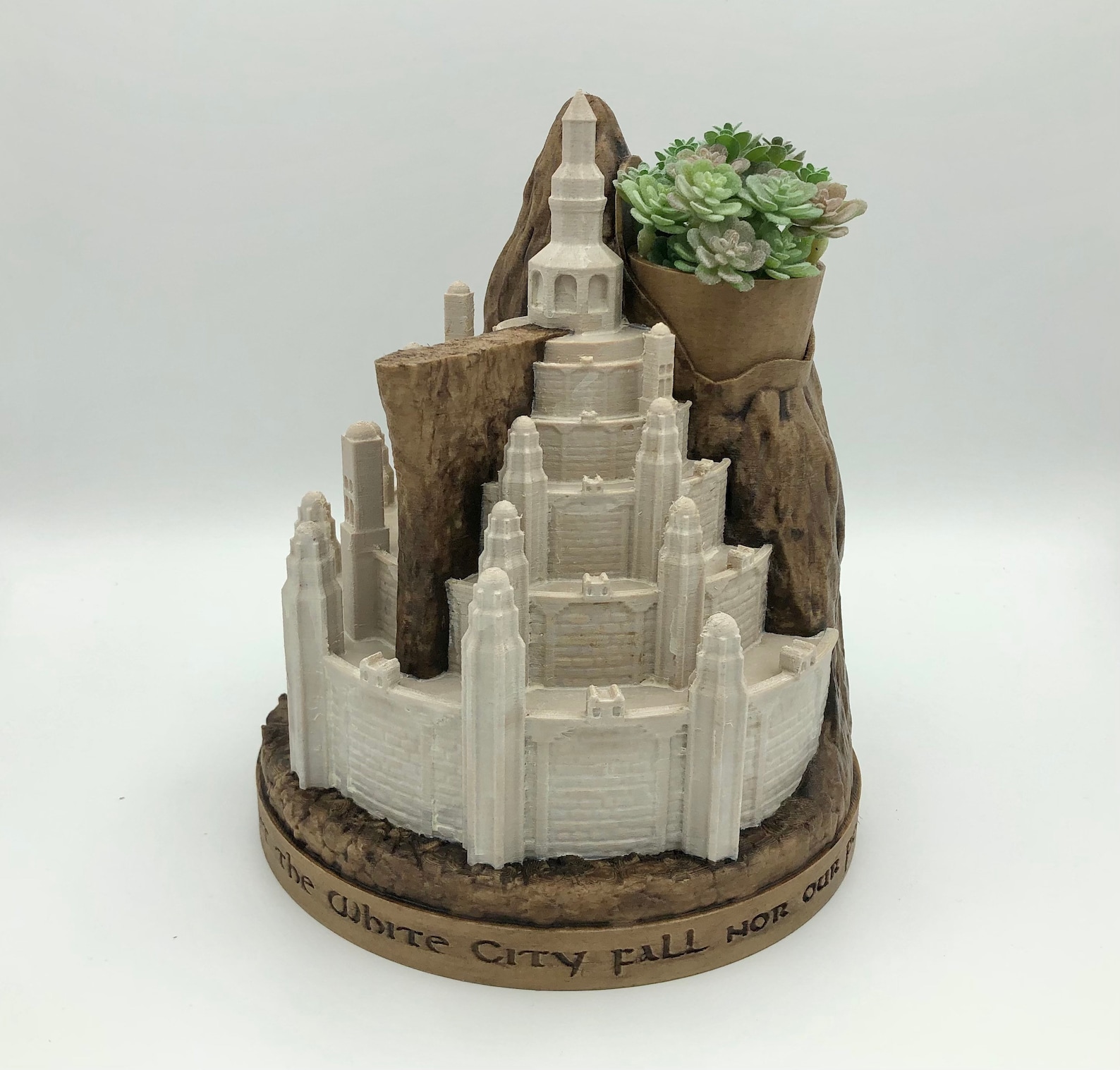 3D Printed Hand-painted Minas Tirith White City Gondor Mini Succulent ...
