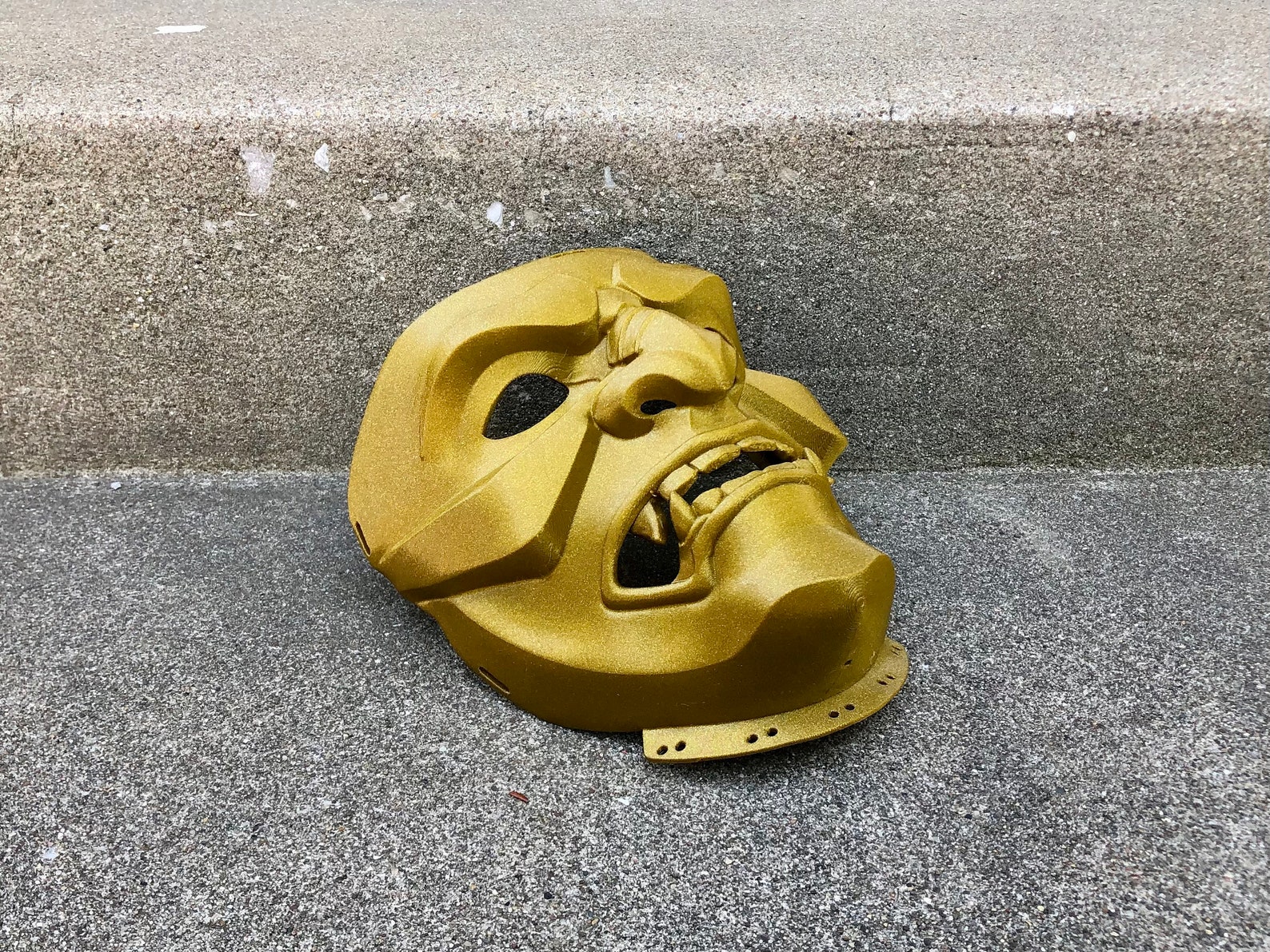 Japanese Menpo Hannya Half Mask Oni Demon Mask 3D Printed Samurai Mask ...