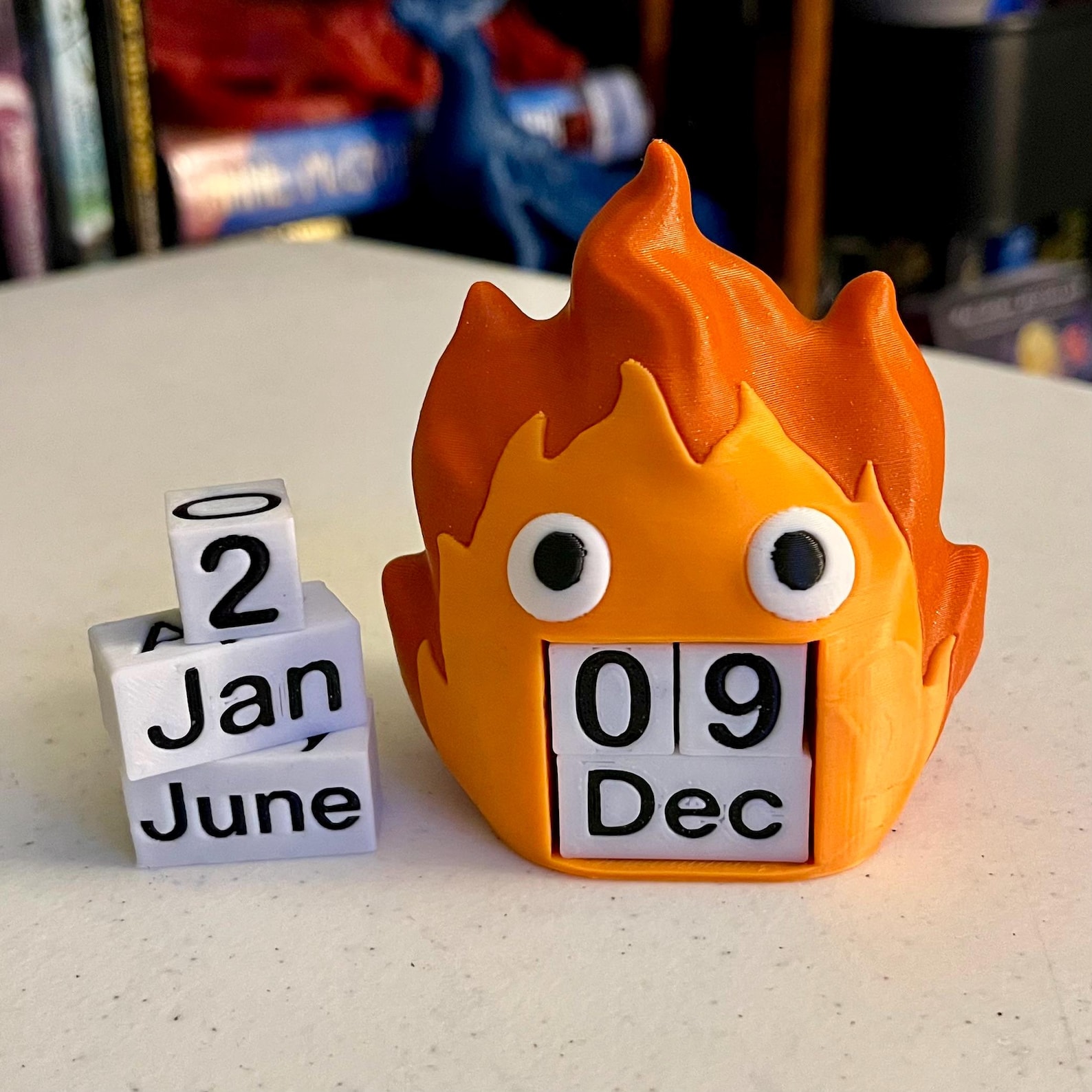 Chibi Fire Demon Mini Calendar Bookshelf Decor - Cute Magical Fire ...