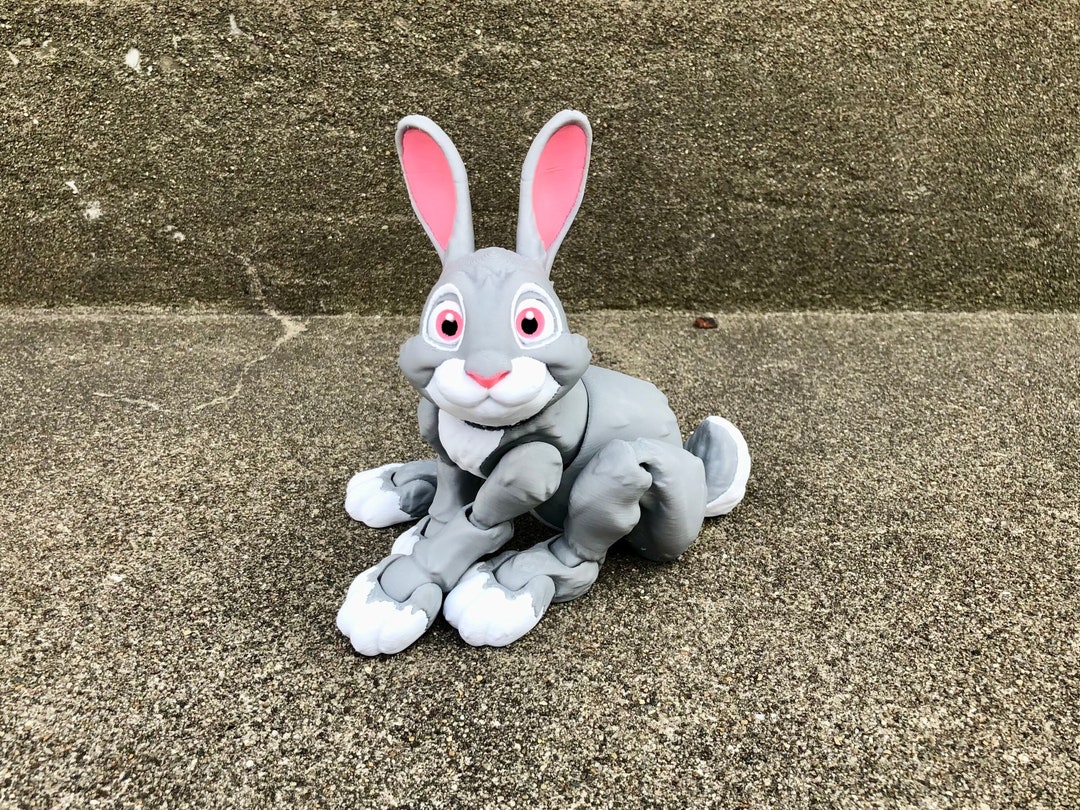 Flexi Bunny Rabbit 3D Printed Articulated Fidget Toy - Full Color - Etsy