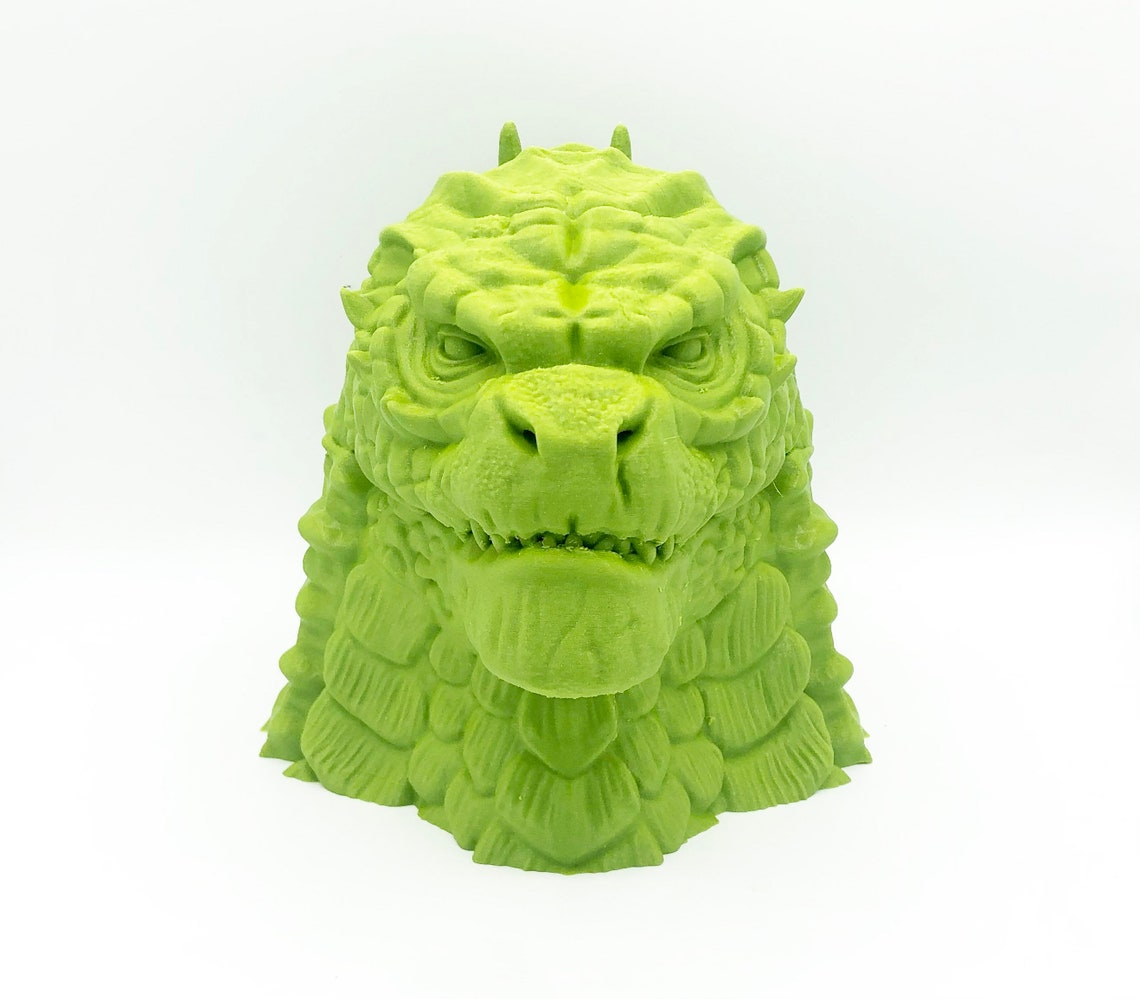 Godzilla Headphone Head 3D Printed Headphone Stand Bust - Etsy