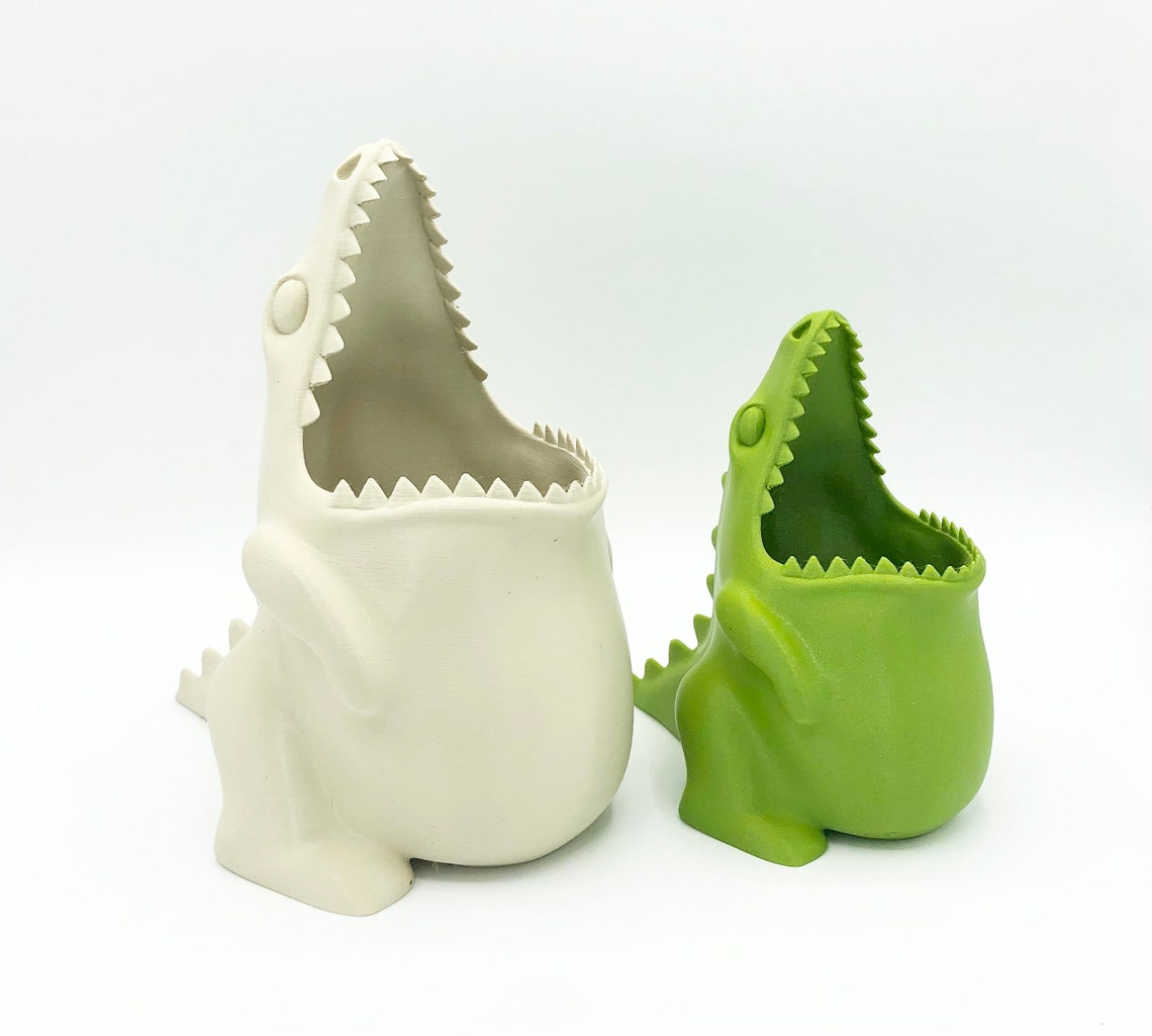 Gluttonous Dino 3D Printed Dinosaur Bin Succulent Planter Pot - Etsy
