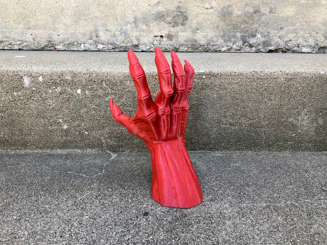 Demon Hand 3D Printed Halloween Sculpture Figure Toy - Various Colors ...