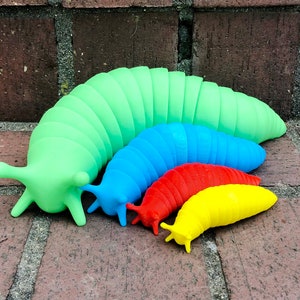 3D Printed Articulated Fidget Slug Toy - Various Colors - Etsy