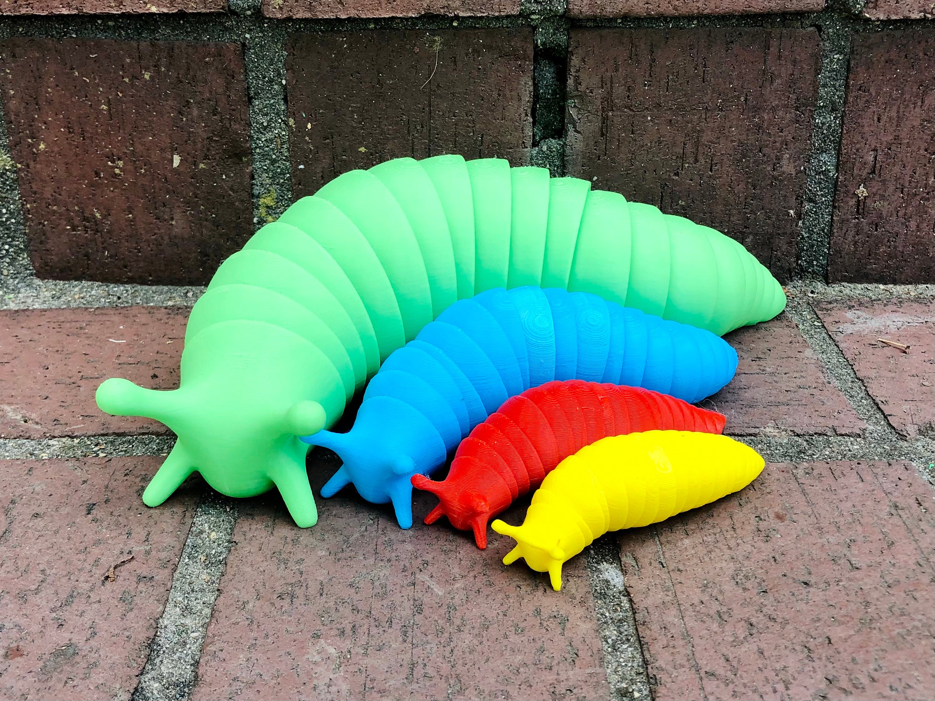 3D Printed Articulated Fidget Slug Toy Various Colors | Etsy