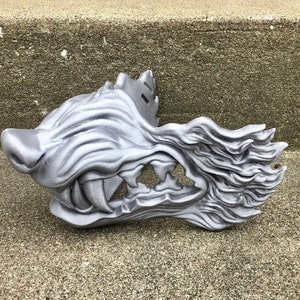 Snarling Wolf Mask - 3D Printed Demon Oni Half Mask - Etsy