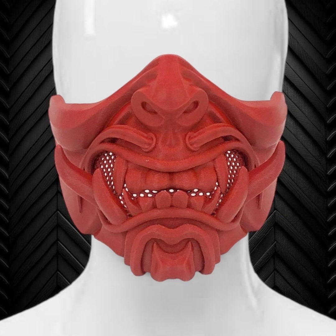 3D Printed Demon Samurai Oni Cosplay Mask - Various Colors - Etsy