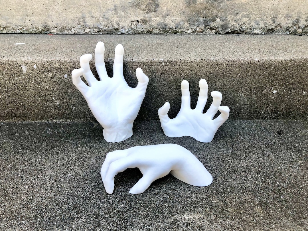 Creepy Hand 3pk - 3D Printed Halloween Sculpture Figure Toy - Various ...