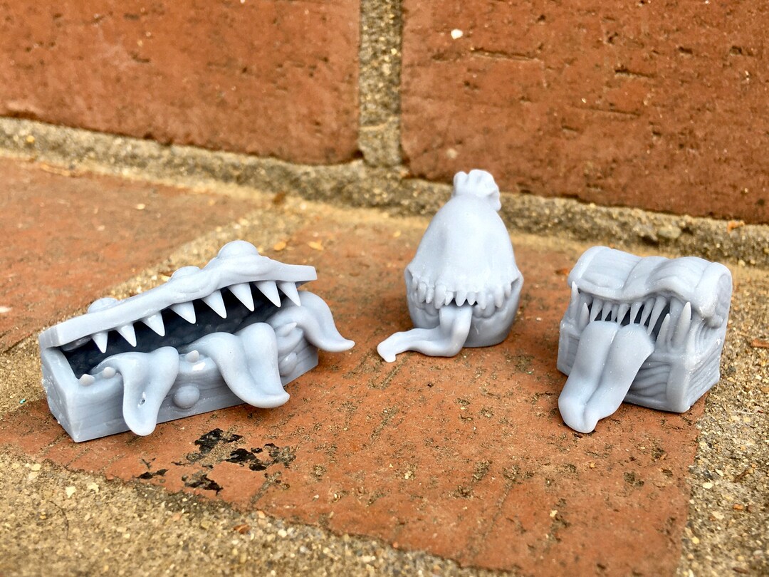 3D Printed 3 Piece Mimic Set Dungeon Miniatures Gaming - Etsy