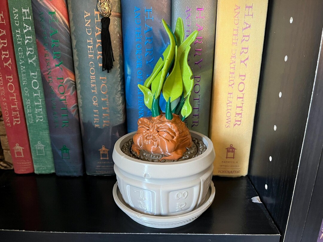 Magical Mandrake Figure Bookshelf Decor - HP Inspired Magical Plant 3D ...