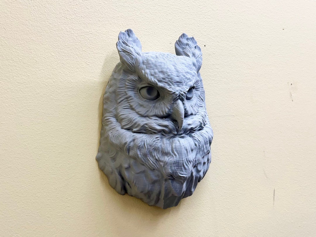 Owl Head Wall Art Mount 3D Printed Bust - Etsy Canada
