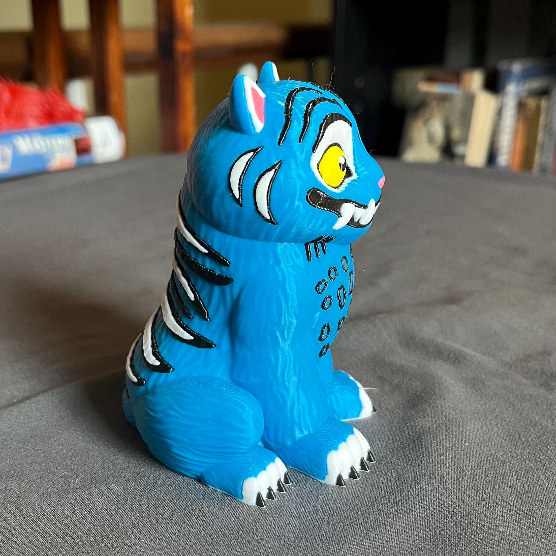 DIGITAL FILE ONLY - Derpy Blue Tiger Bookshelf Decor - Supernatural ...