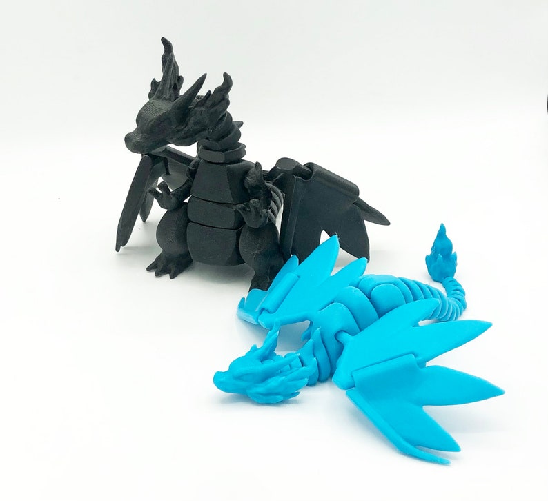 3D Printed Articulated Flexi Mega Charizard Fire Dragon Fidget - Etsy
