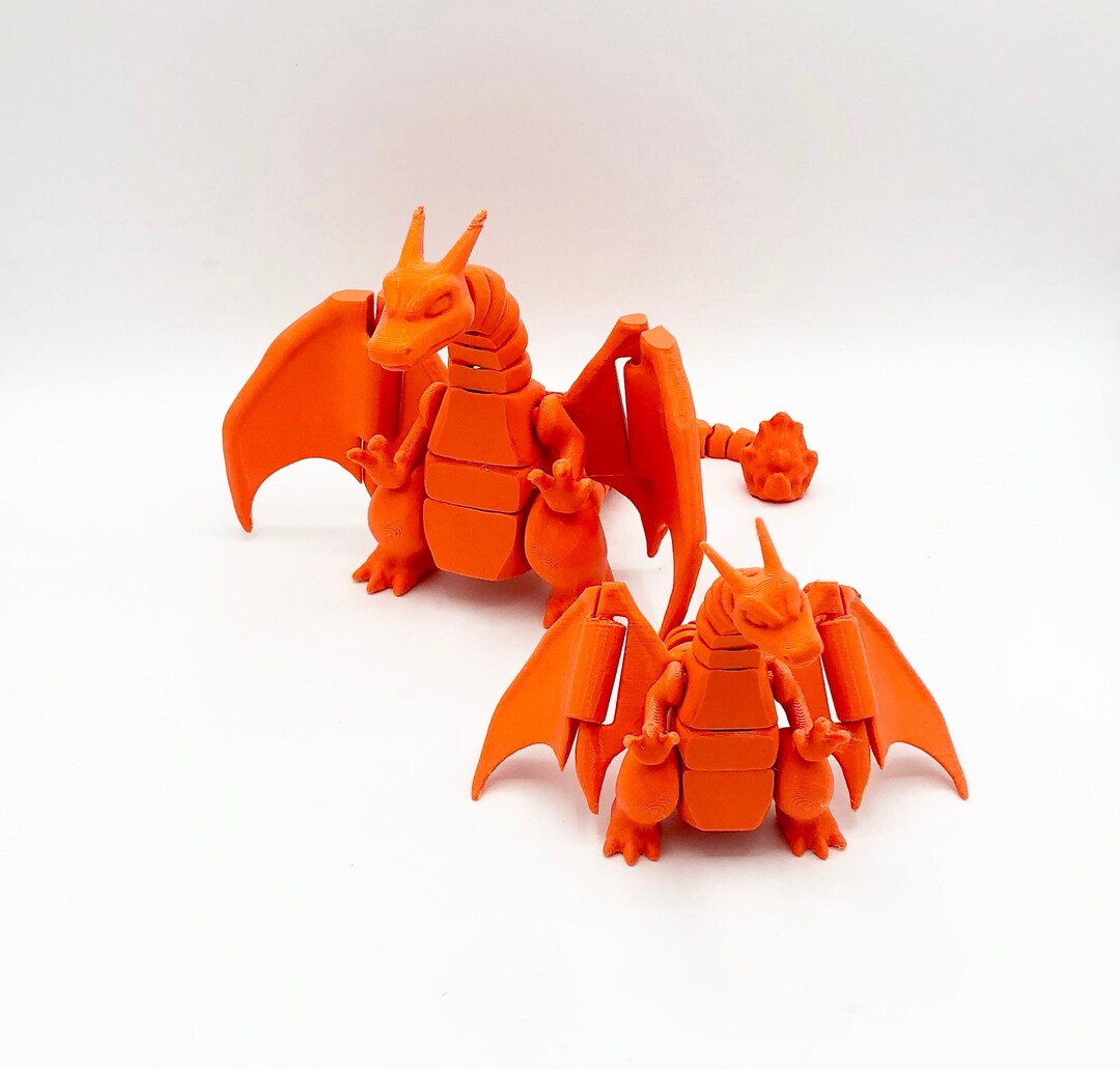 3D Printed Articulated Flexi Charizard Fire Dragon Fidget Toy - Various ...