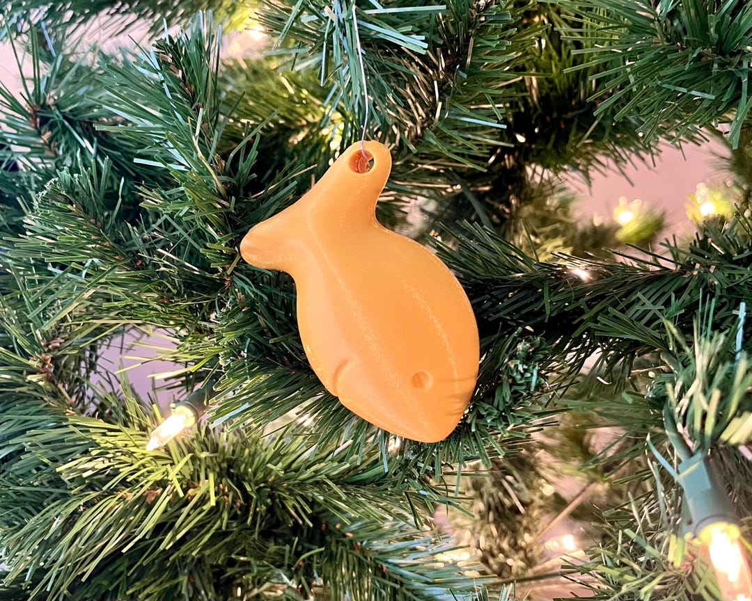 Gold Fish Snack Cracker Christmas Ornament - Gag Gift Toy - Full Color ...