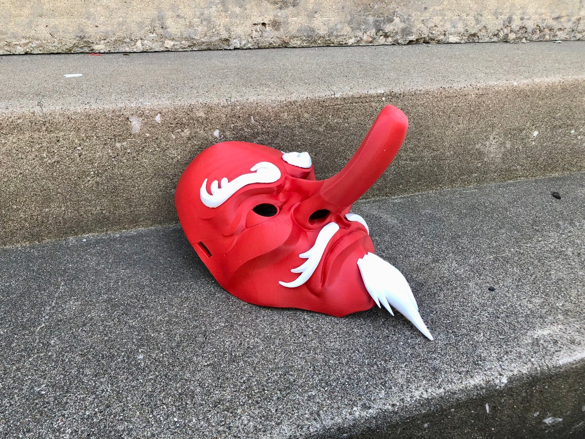 Japanese Tengu Hannya Mask Oni Demon Mask 3D Printed Samurai - Etsy