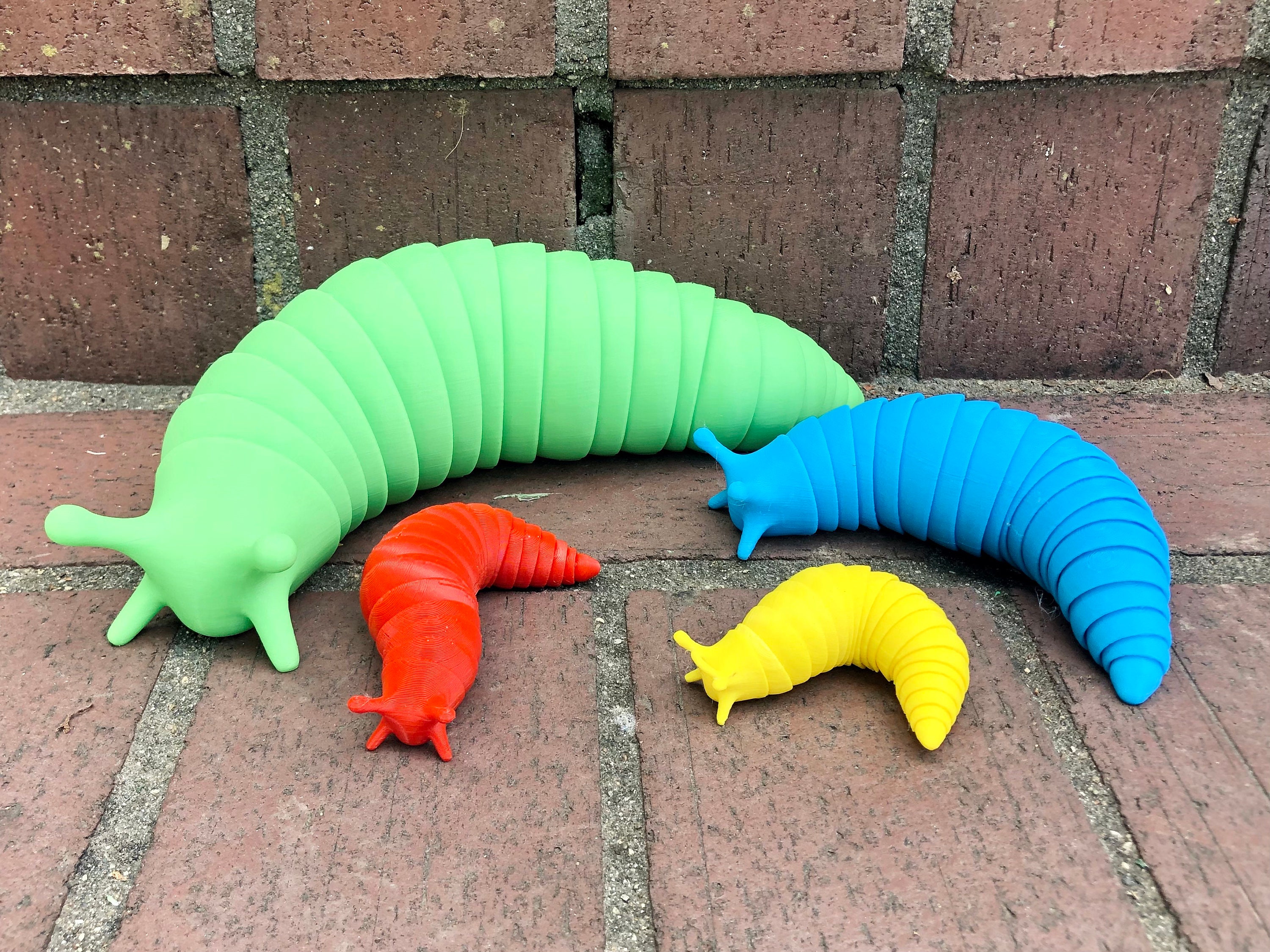 3D Printed Articulated Fidget Slug Toy Various Colors | Etsy