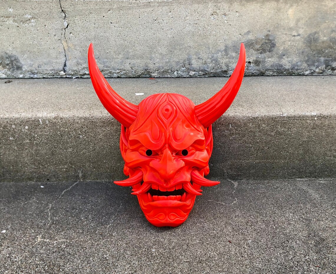 3D Printed Japanese Hannya Mask Oni Demon Mask Samurai Mask - Etsy