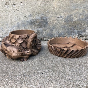 Dragon 3D Printed Succulent Planter Pot Vase With Tray - Various Colors ...