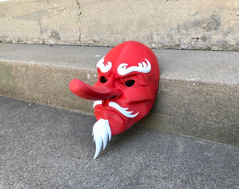Japanese Tengu Hannya Mask Oni Demon Mask 3D Printed Samurai - Etsy