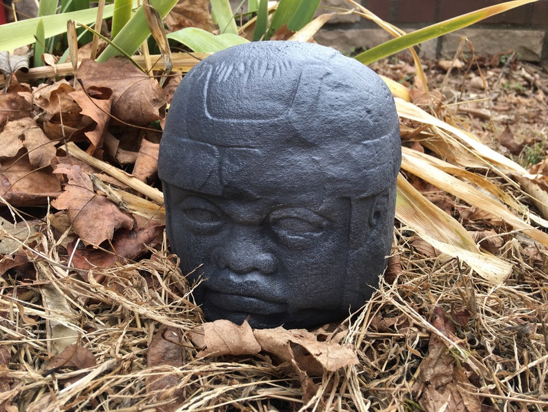 Hand-Painted 3D Printed Olmec Colossal Head Statue | Etsy