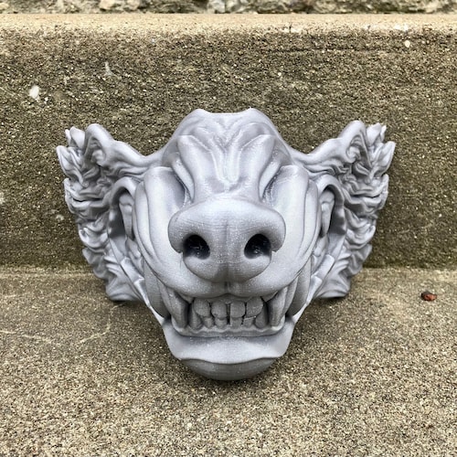 Wolf Oni 3D Printed Cosplay Mask - Etsy