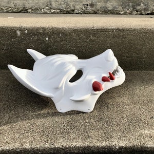 Japanese Fanged Kitsune Oni Demon Mask 3D Printed Samurai Mask - Etsy
