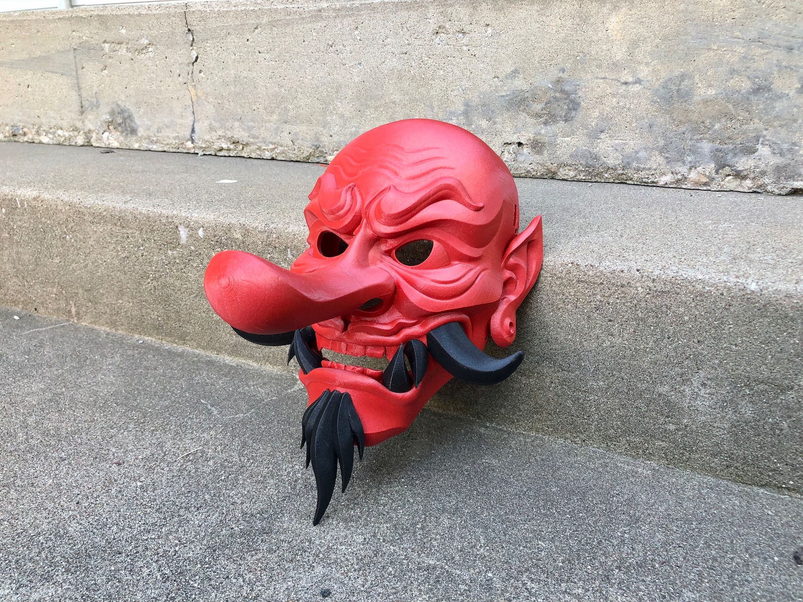 Japanese Tengu Smile Hannya Mask Oni Demon Mask 3D Printed - Etsy