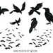 Watercolor Halloween Clipart, Digital Watercolour, Birds Silhouette ...