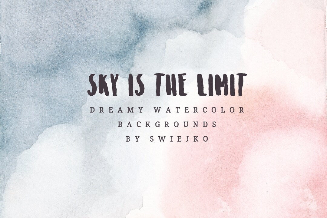 Watercolor Background Set, Hand Painted Clouds, Cloudy Sky, Dreamy ...